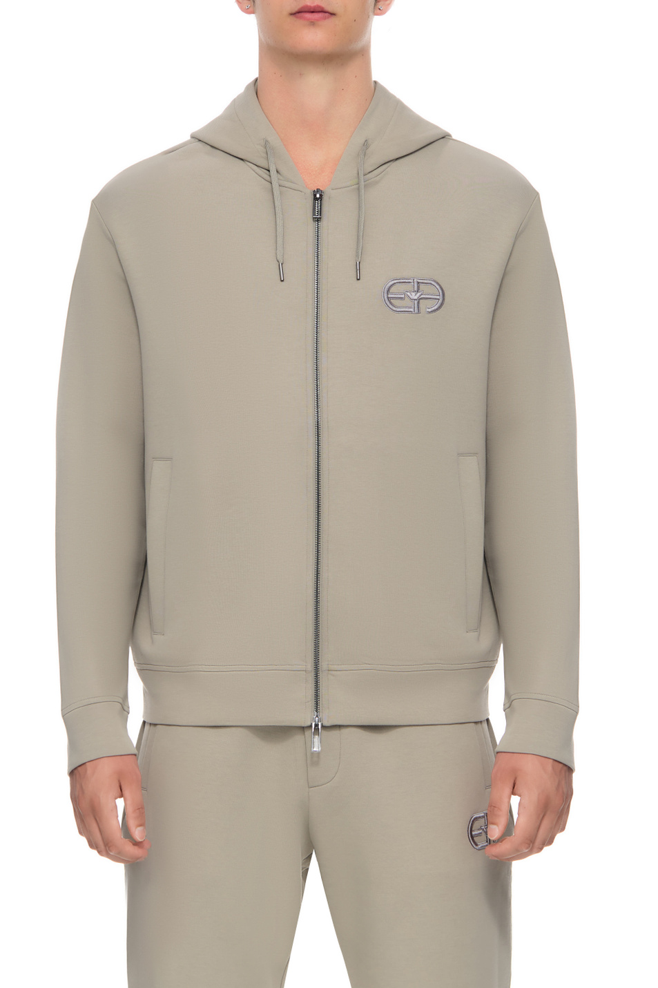 Emporio Armani мужская толстовка однотонная бежевый цвет, размер L, M ...