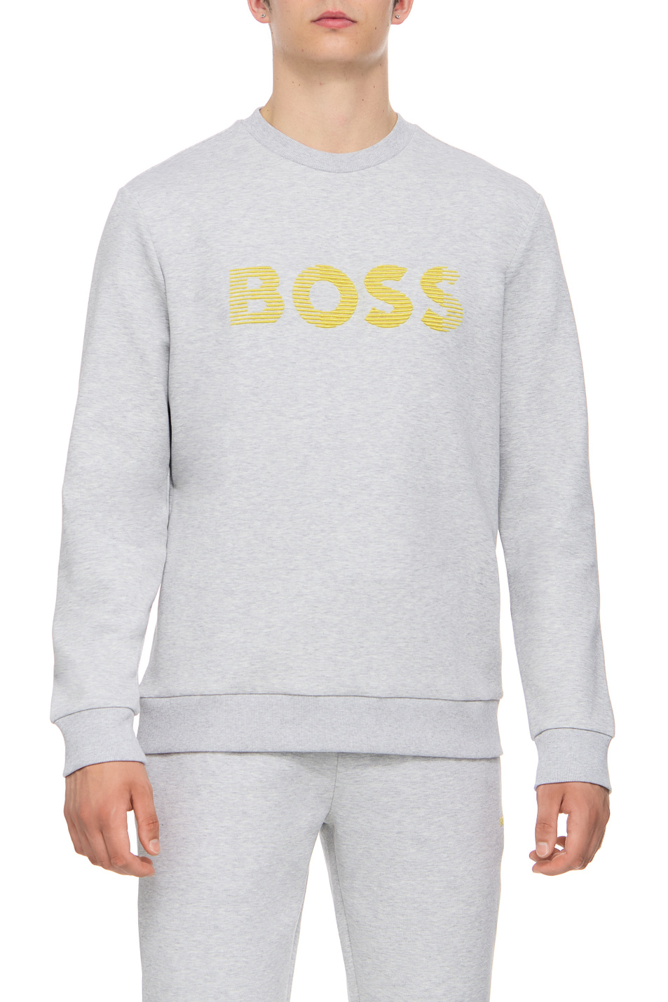 BOSS мужской свитшот с логотипом со скидкой 50%, серый цвет, размер ...