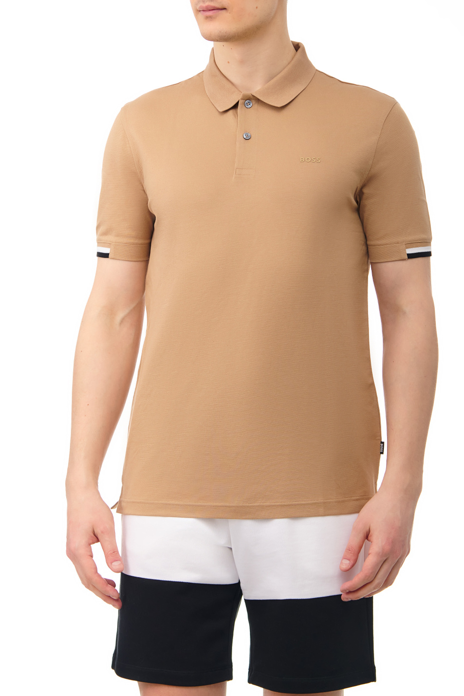 BOSS мужское поло из натурального хлопка с логотипом со скидкой 31% ...